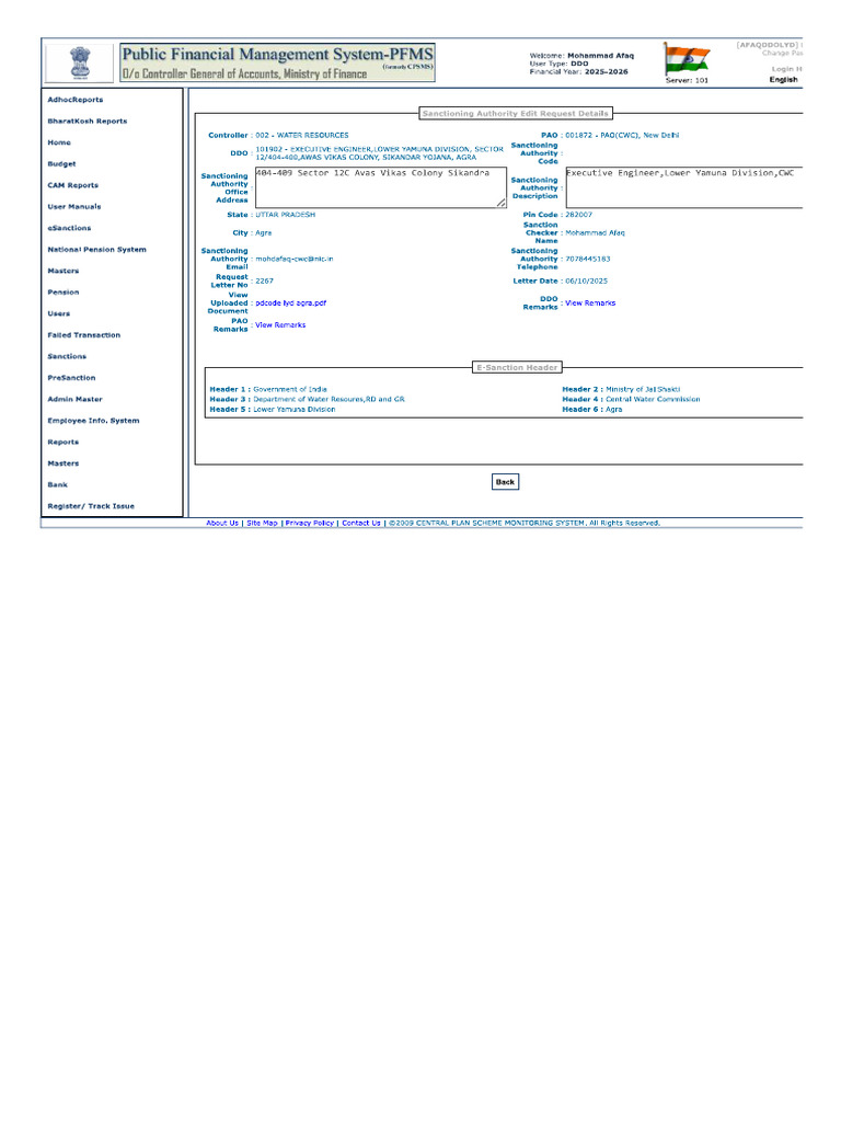 Pfms PD Code | PDF