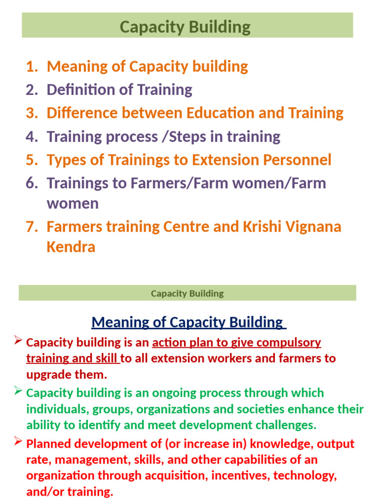 Capacity Building and Training for Farmers | PDF | Agriculture | Farmer