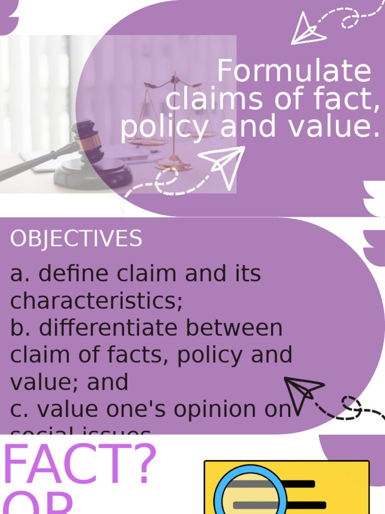 Claims of Fact Value Policy | PDF | Policy | Evidence