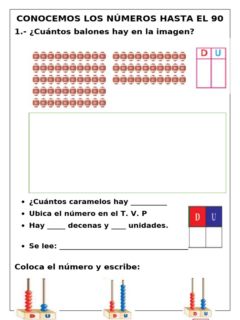 FICHA 19 MAT Conocemos Los Números Hasta El 90 | PDF