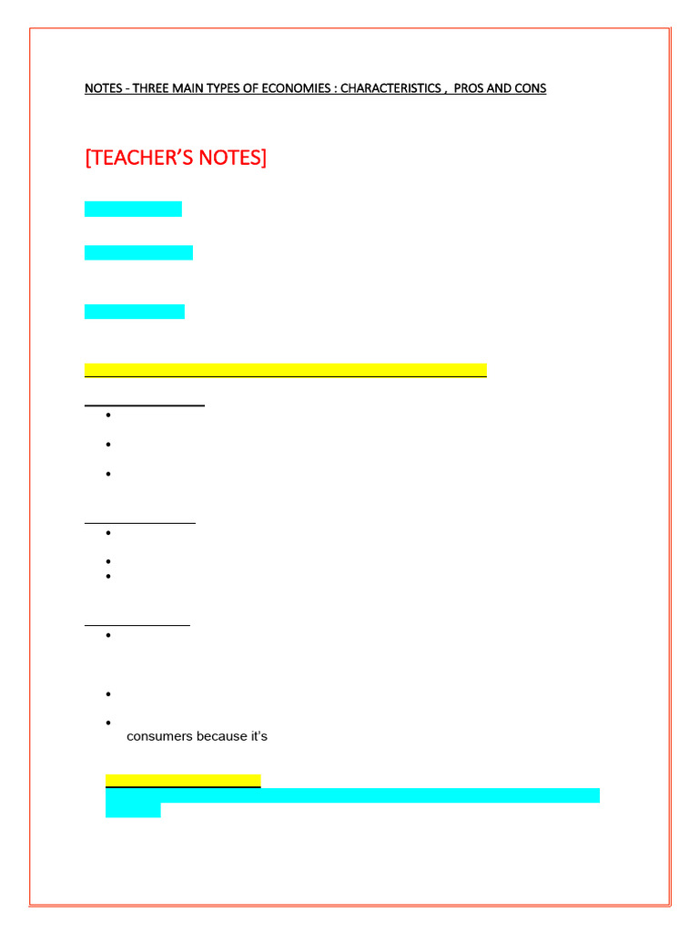 Types of Economies: Features & Impact | PDF | Market Economy | Market ...