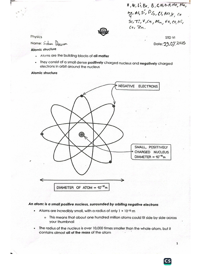 Physics-Atomic Structure | PDF