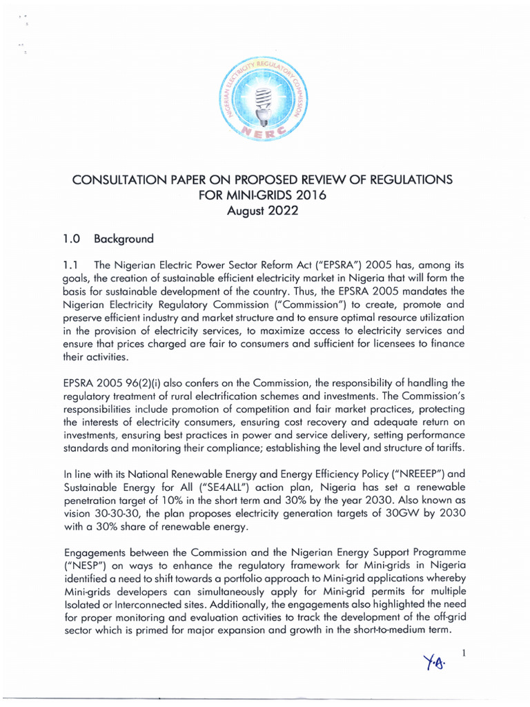 Consultation+Paper+on+Proposed+Review+of+Regulations+for+Mini Grids+ ...