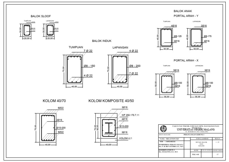 Detail Perancangan Balok dan Kolom | PDF