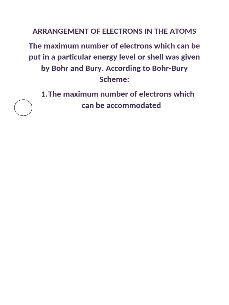 Arrangement of Electrons in The Atoms | PDF