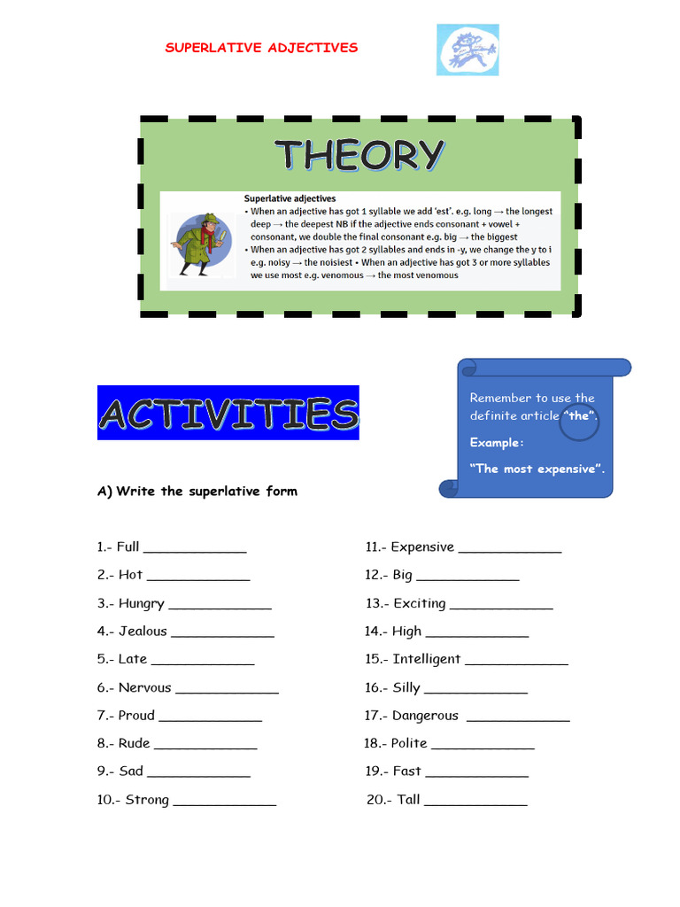Superlative Adjectives Practice Guide | PDF | Chess Openings | Chess