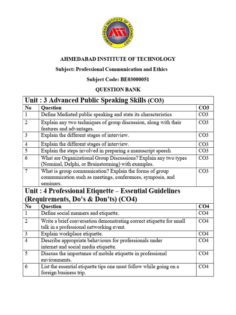 Advanced Public Speaking & Ethics Guide | PDF | Etiquette | Emotional ...