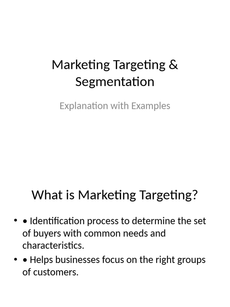 Marketing Targeting & Segmentation Guide | PDF