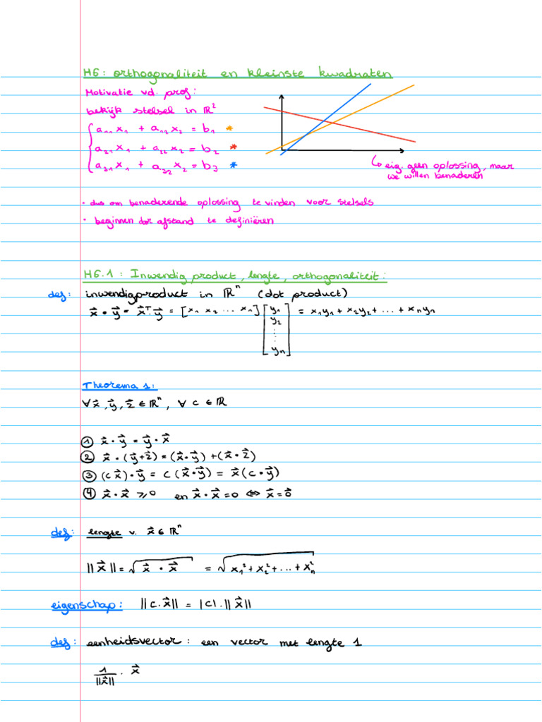 H6 Orthogonaliteit en Kleinste Kwadraten | PDF