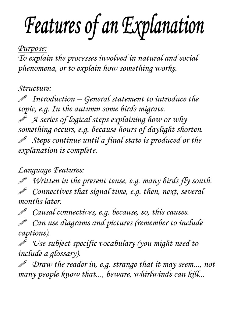 Explanation Text Features | PDF