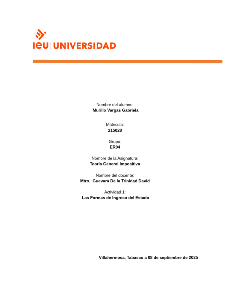 Act 1 Las Formas de Ingresos Del Estado | PDF | Impuestos | Impuesto ...