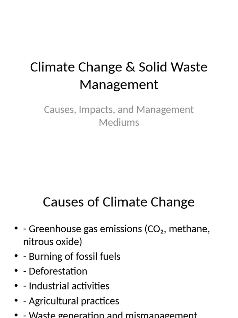 Climate Change and Waste Management Solutions | PDF