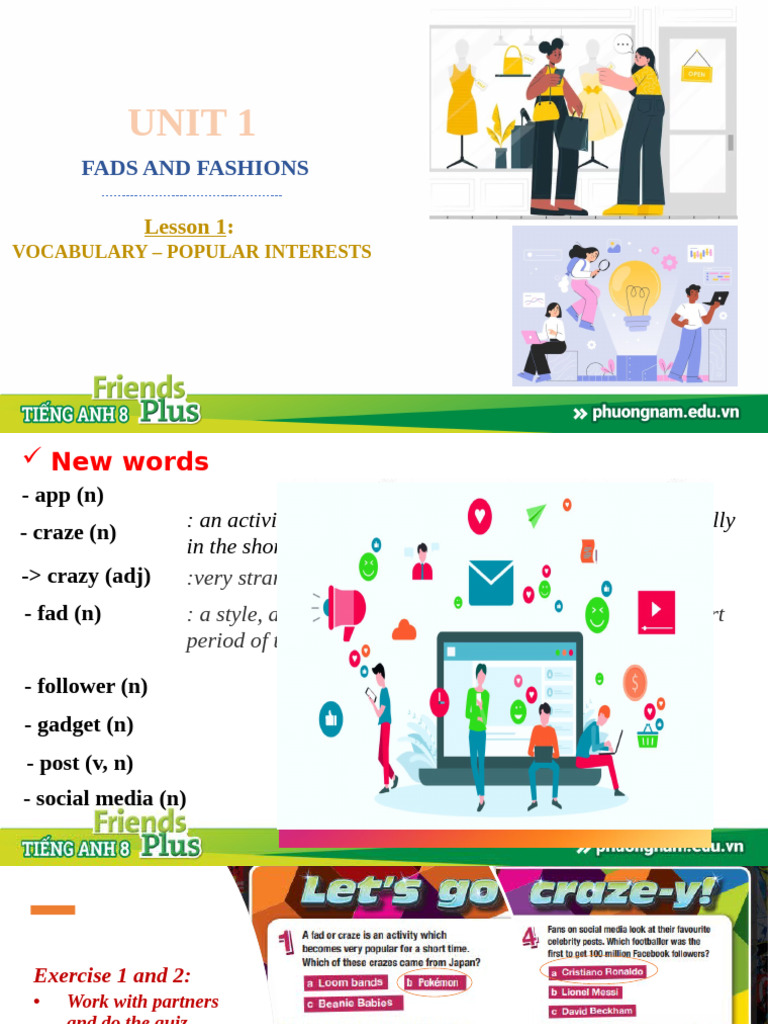 Tiếng Anh Friends Plus 8 - Unit 1 - Lesson 1 | PDF