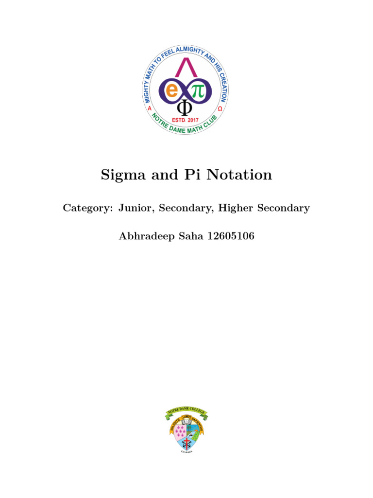 Sigma and Pi Notation 251022 191856 | PDF | Summation | Discrete ...