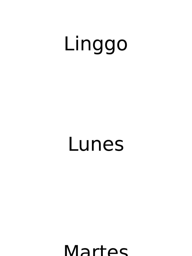 Linggo | PDF