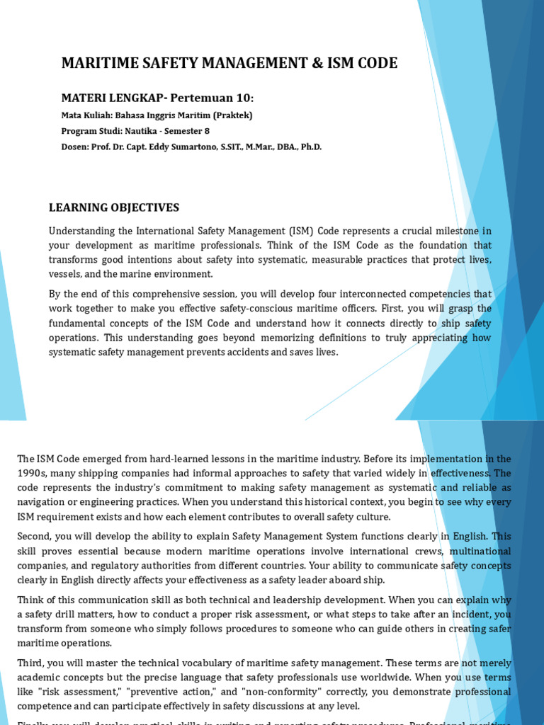 Understanding ISM Code for Maritime Safety | PDF | Risk Assessment | Safety