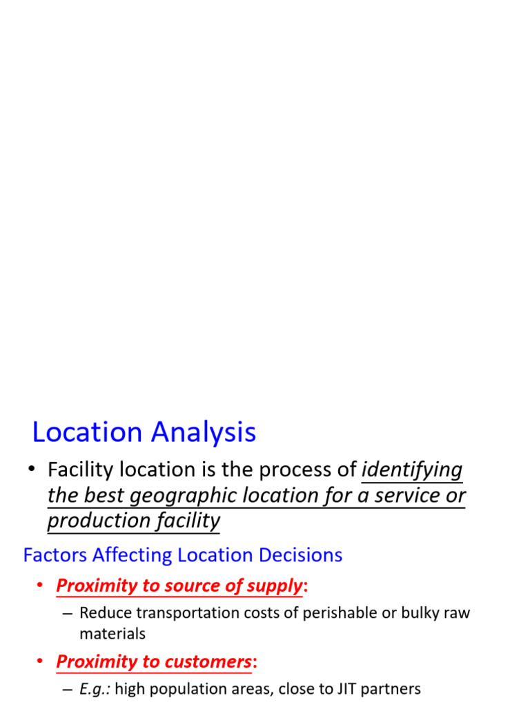 Facility Location Model | PDF | Cost Of Living | Labour Economics