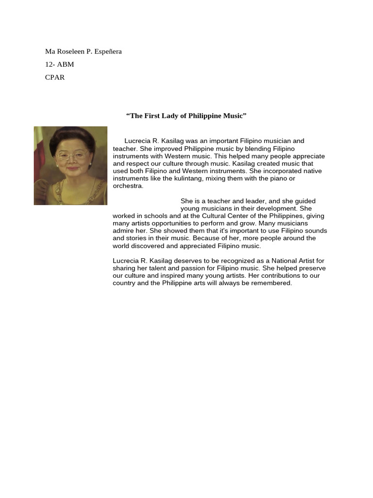 Kasilag Essay | PDF