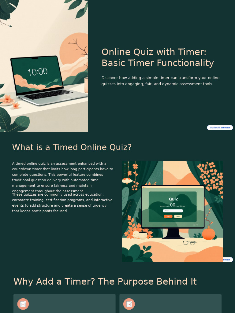 Timed Online Quizzes: Boost Engagement | PDF | Quiz | Timer