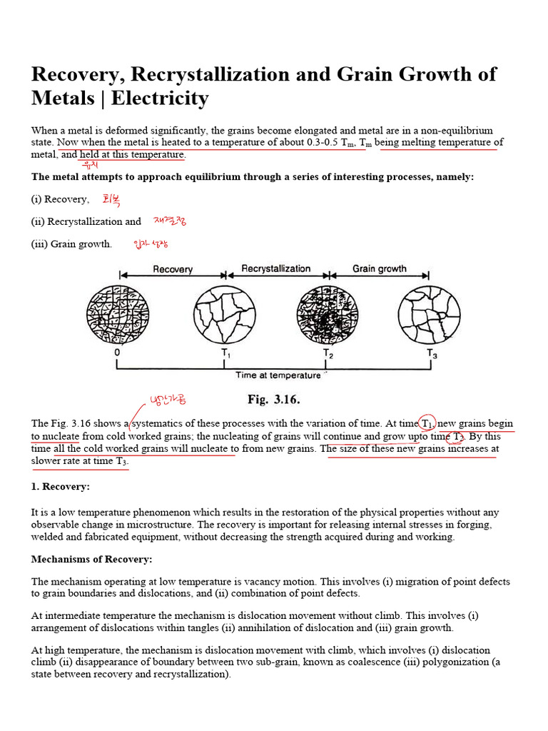 Metal - Recovery and Recrystallization | PDF | Dislocation | Crystallite