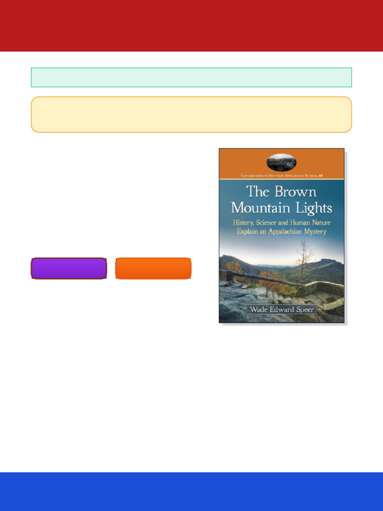 The Brown Mountain Lights History Science and Human Nature Explain an ...