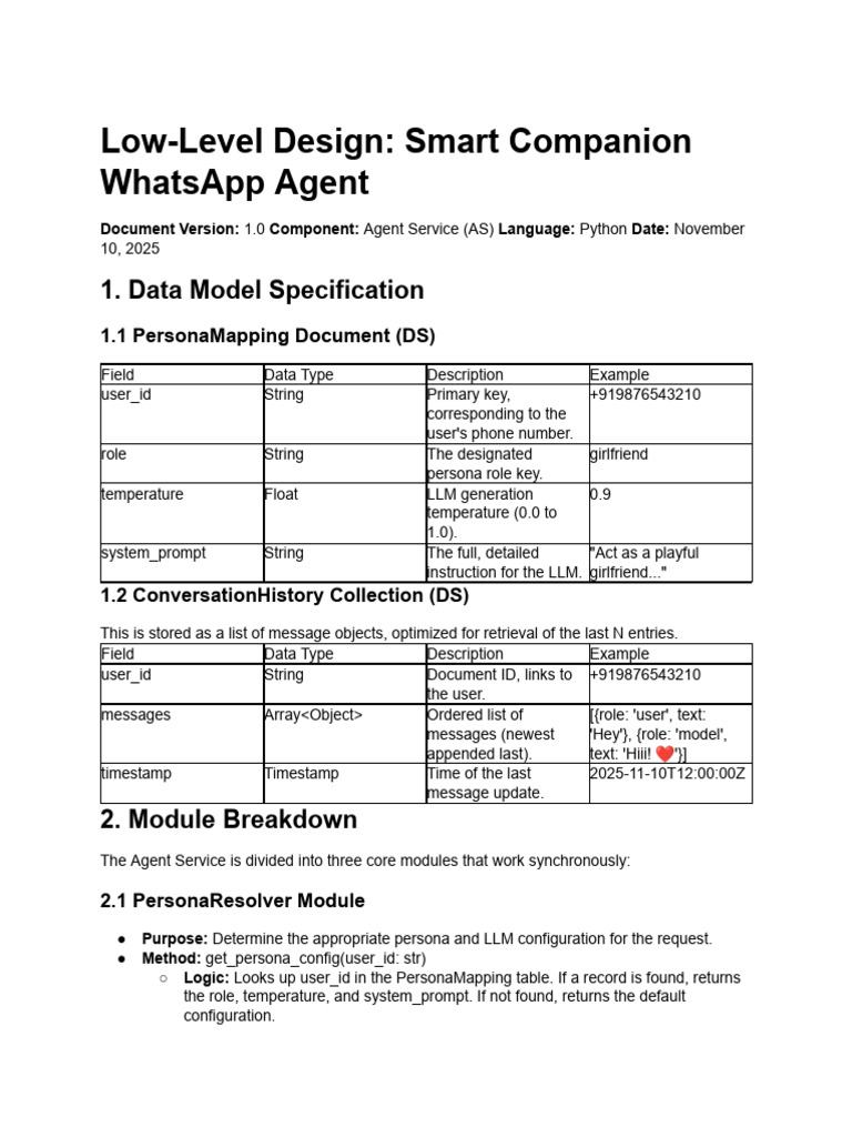 Low-Level Design Document | PDF | String (Computer Science) | Computer ...