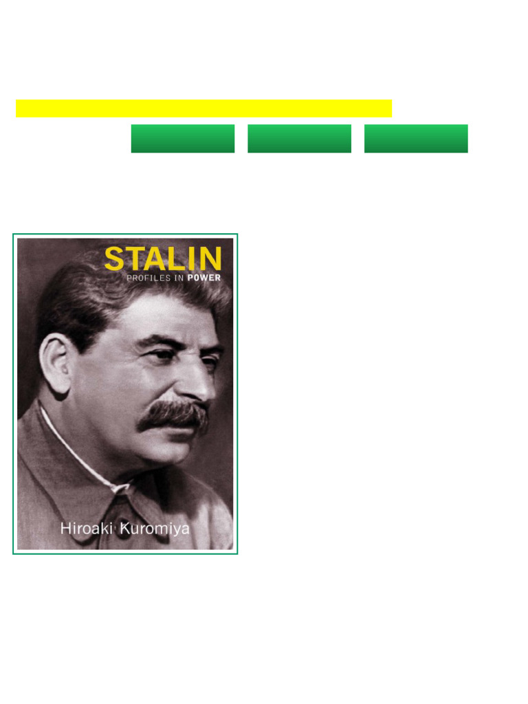 Stalin 1st Edition Hiroaki Kuromiya No Waiting Time | PDF