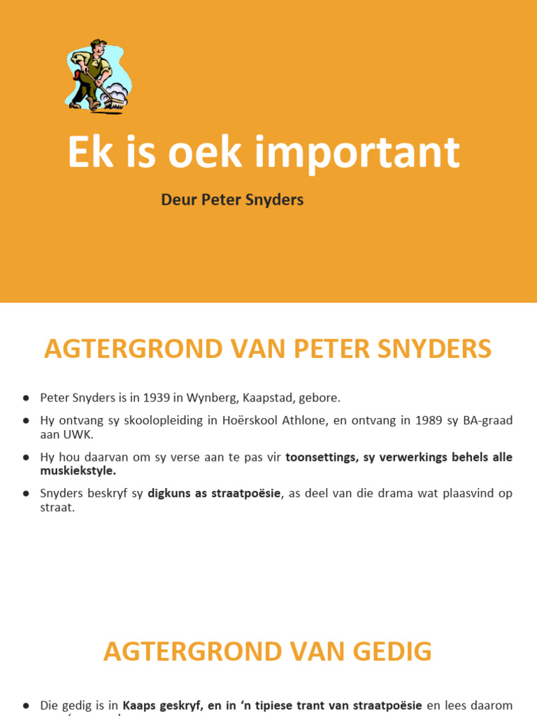 Ek Is Oek Important Ontleding | PDF