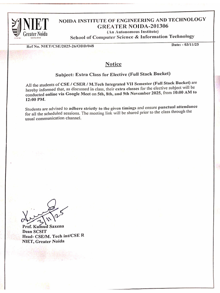 Extra Class For Elective (Full Stack Bucket) 048 | PDF