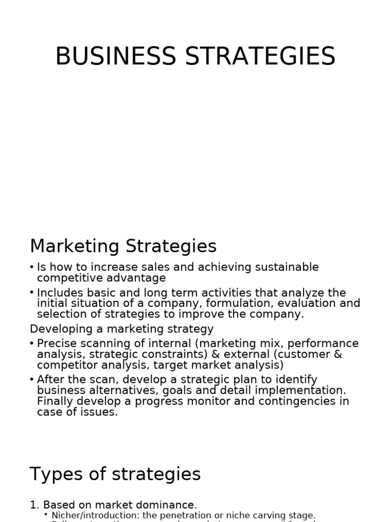 Comprehensive Business Strategy Guide | PDF | Marketing Strategy ...