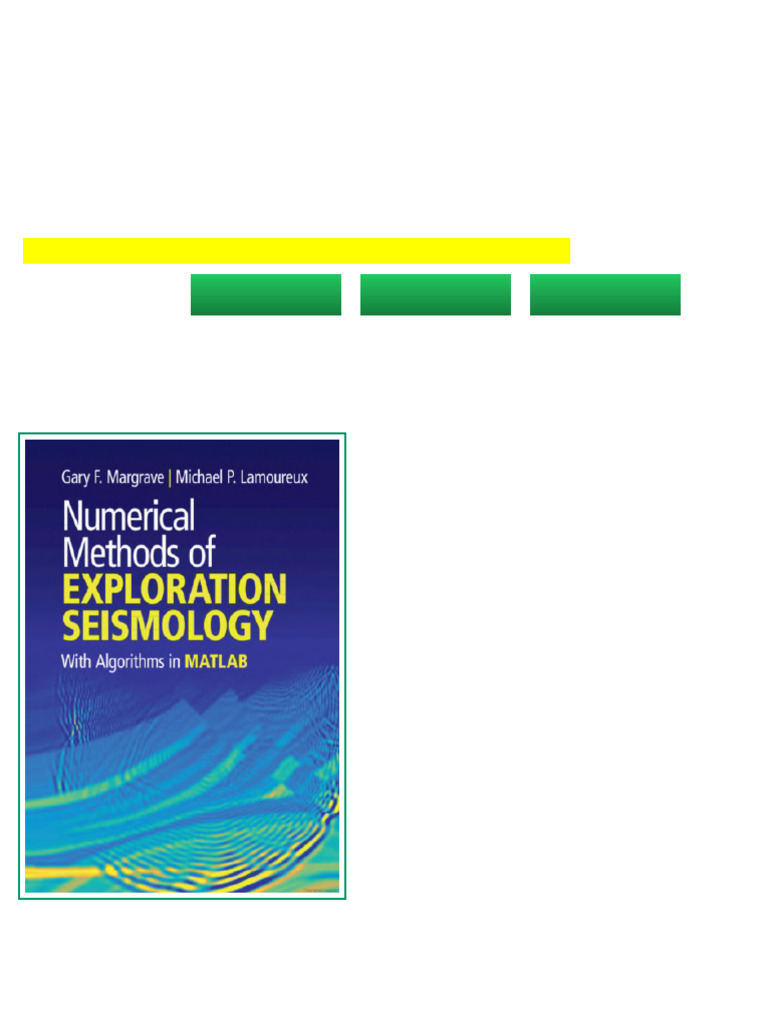 (Ebook) Numerical Methods of Exploration Seismology: With Algorithms in ...