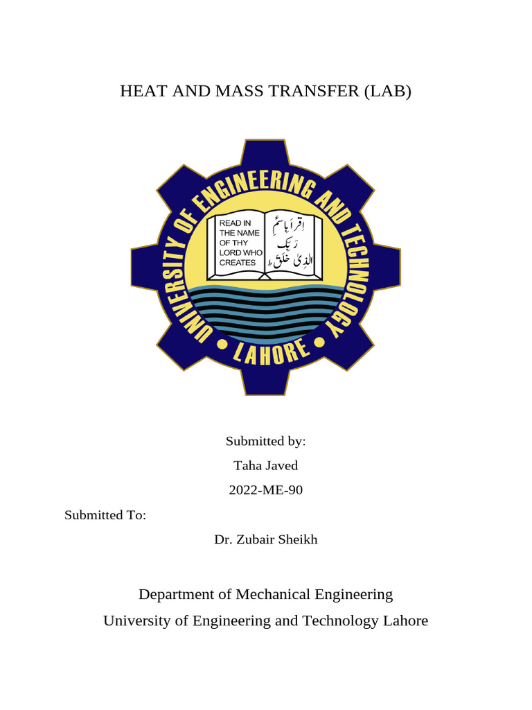 Heat and Mass Transfer Lab Experiments | PDF | Thermal Conduction ...