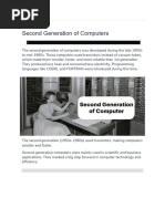 Second Generation Computers (1956-1963) | PDF | Transistor | Computer ...