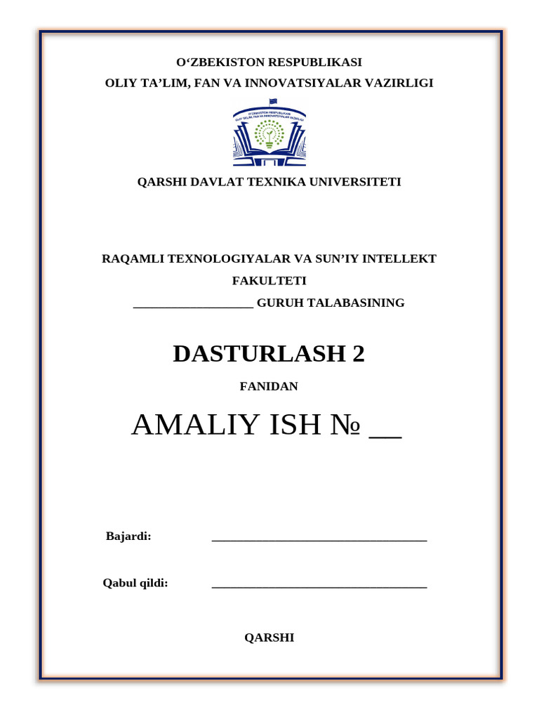 Amaliy Ish TITULI | PDF