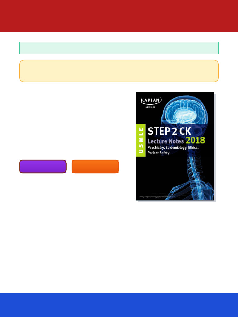 USMLE Step 2 CK Lecture Notes 2018 Psychiatry Epidemiology Ethics ...