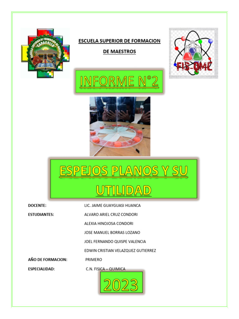 Informe de Los Reflejos de Un Objeto Frente A Dos Espejos Plamos | PDF ...