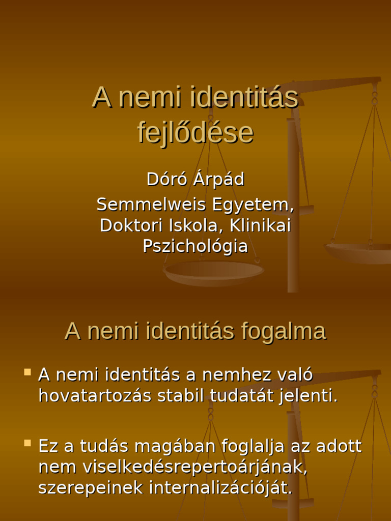 A Nemi Identitás Fejlődése | PDF