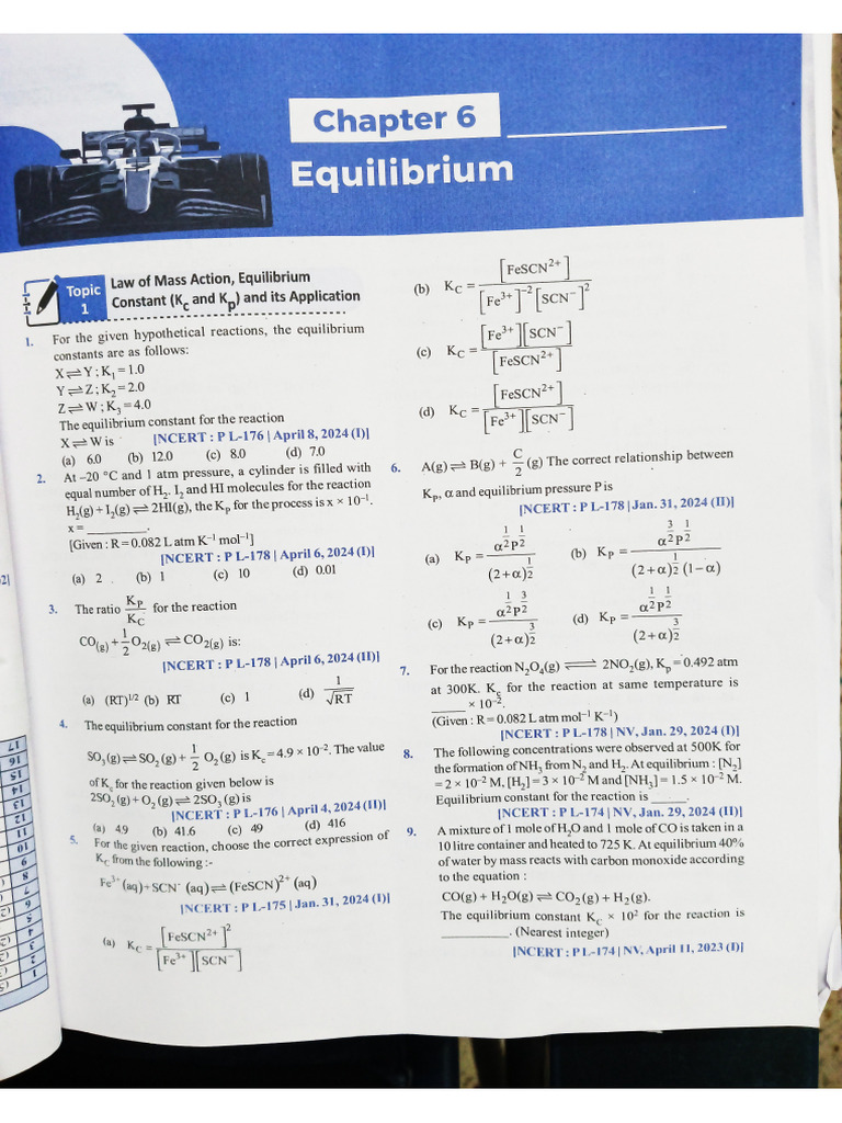 Equilibrium (Jee Mains) | PDF