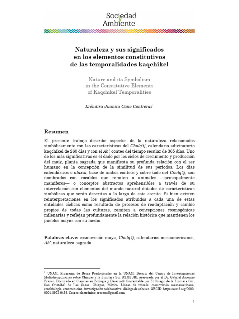 Simbolismo de la Naturaleza en el Cholq’ij Kaqchikel | PDF ...