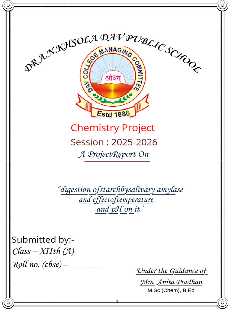 Chemistry Project Class XII 2021 22 Investigatory Project PDF | PDF ...