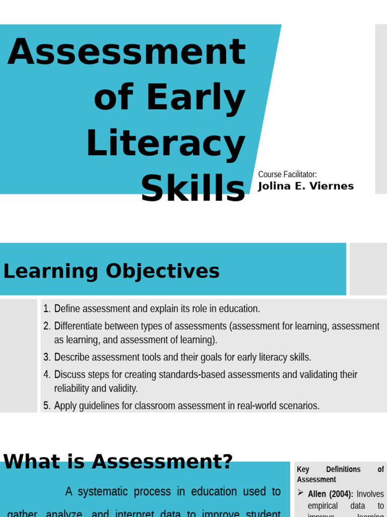 Assessment of Early Literacy Skills | PDF | Educational Assessment ...