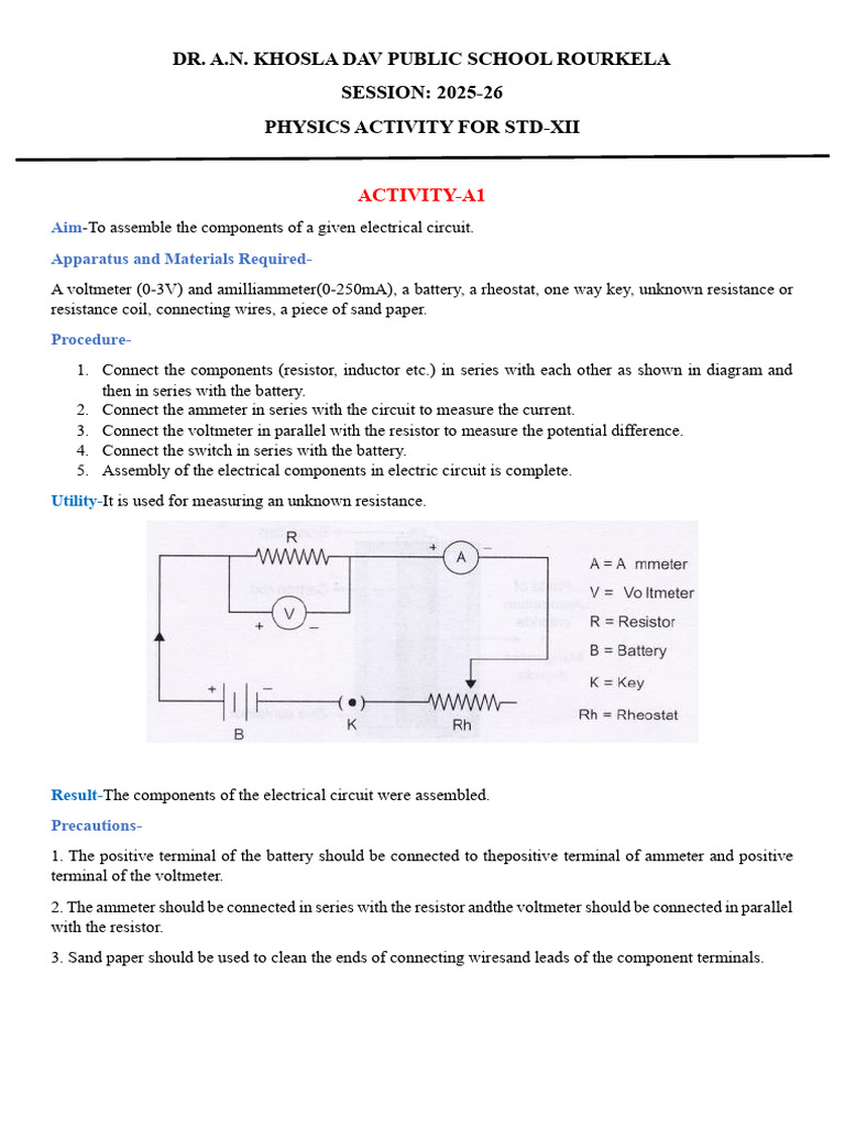 Physics Activities for Class XII Students | PDF | Diffraction | Series ...