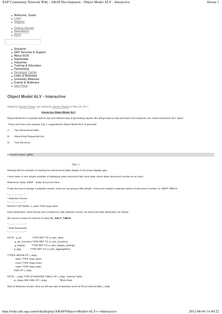 Abap Development Object Model Alv Interactive Pdf Class Computer Programming Method