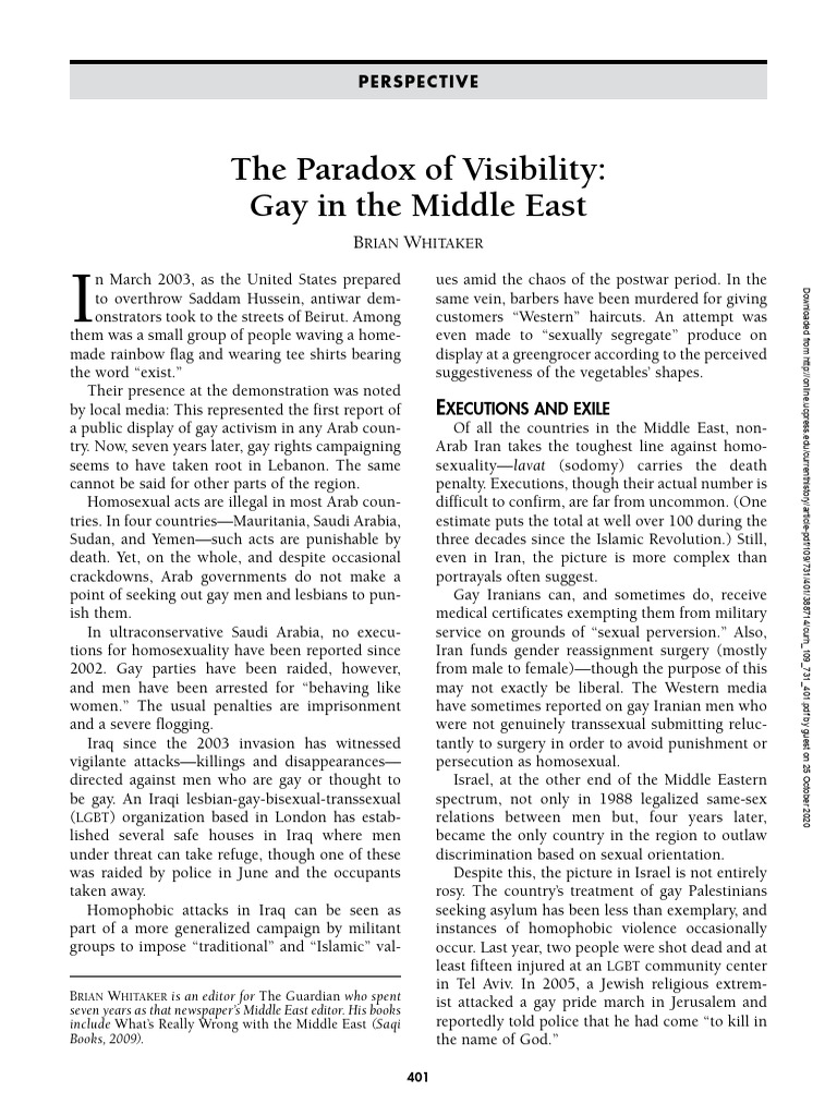 Brian Whitaker - The Paradox of Visibility | PDF | Homosexuality ...