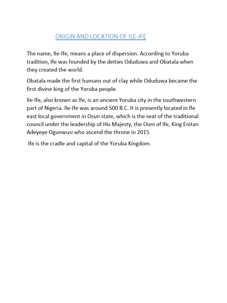 4498 - Location of Ife Note | PDF