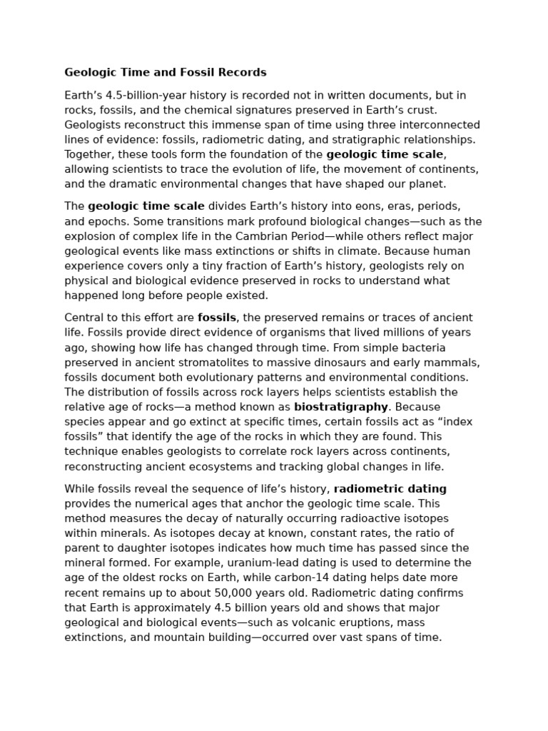 Geologic Time and Fossil Records | PDF | Geologic Time Scale | Fossil