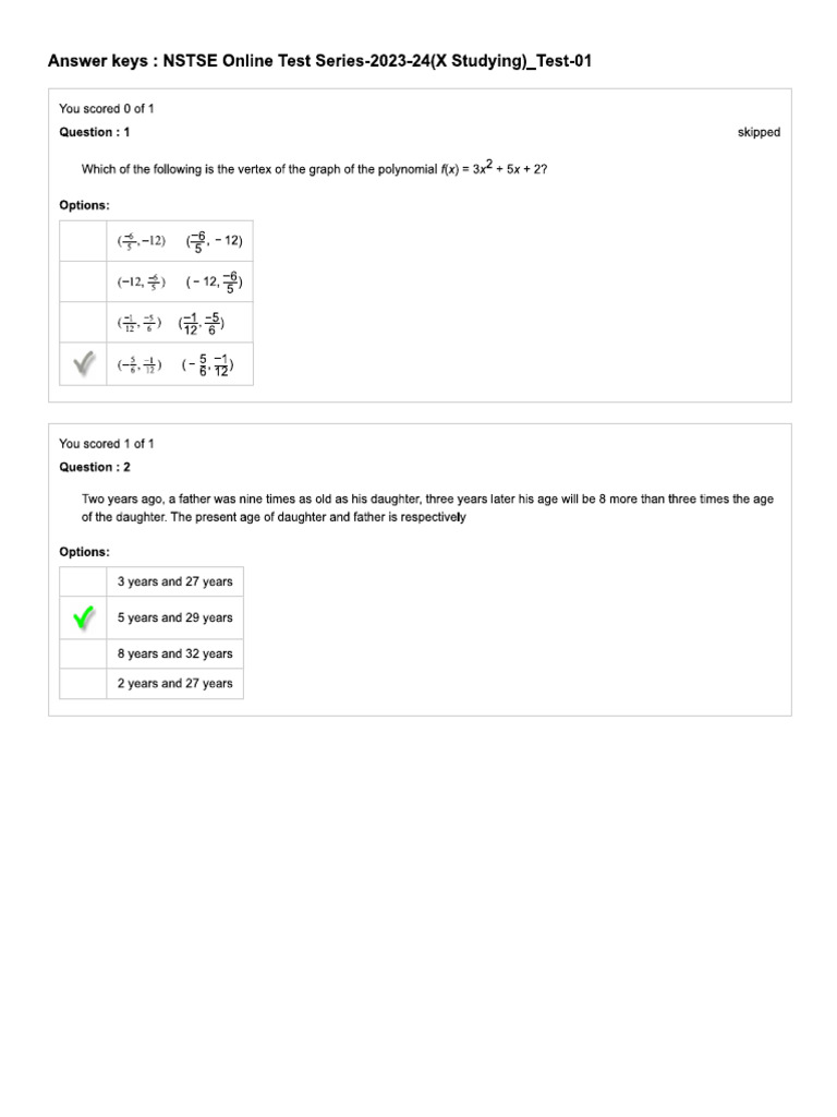 Nstse | PDF