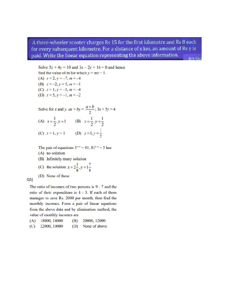 Pair of Linear Eqn | PDF