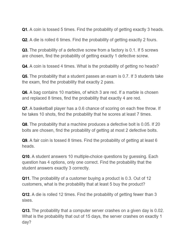 Binomial Questions | PDF
