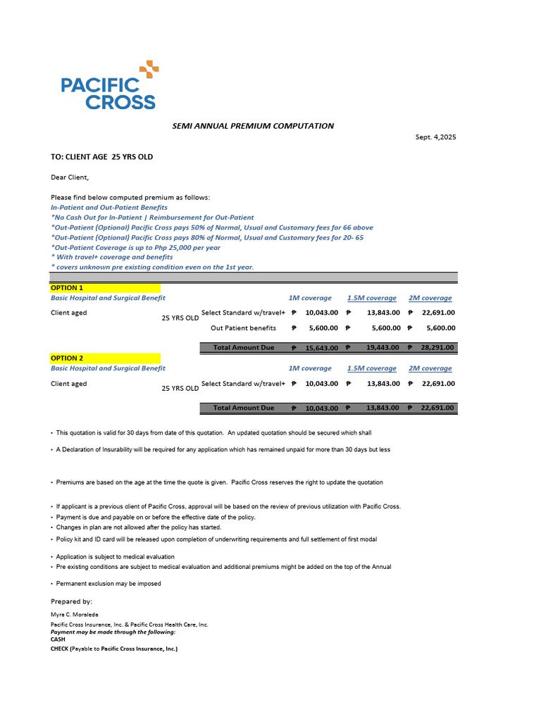 Select Medical Quotation 25 Yrs Old | PDF | Financial Services